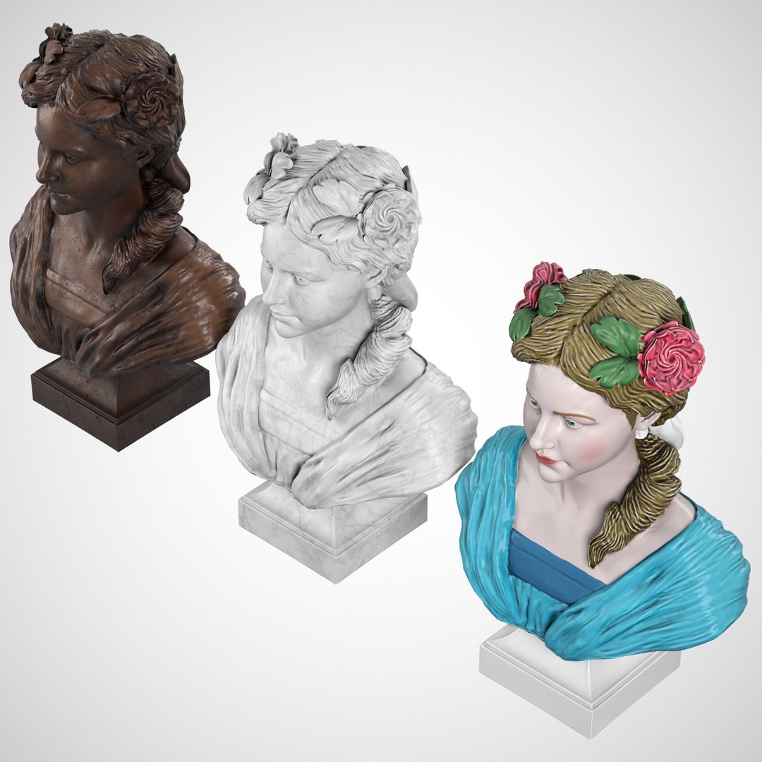 3d Decorative Female Busts Model