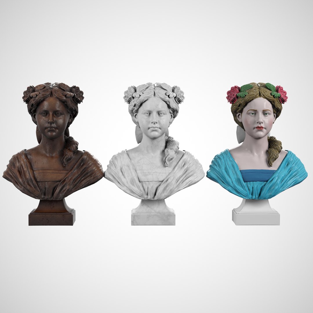 3d Decorative Female Busts Model