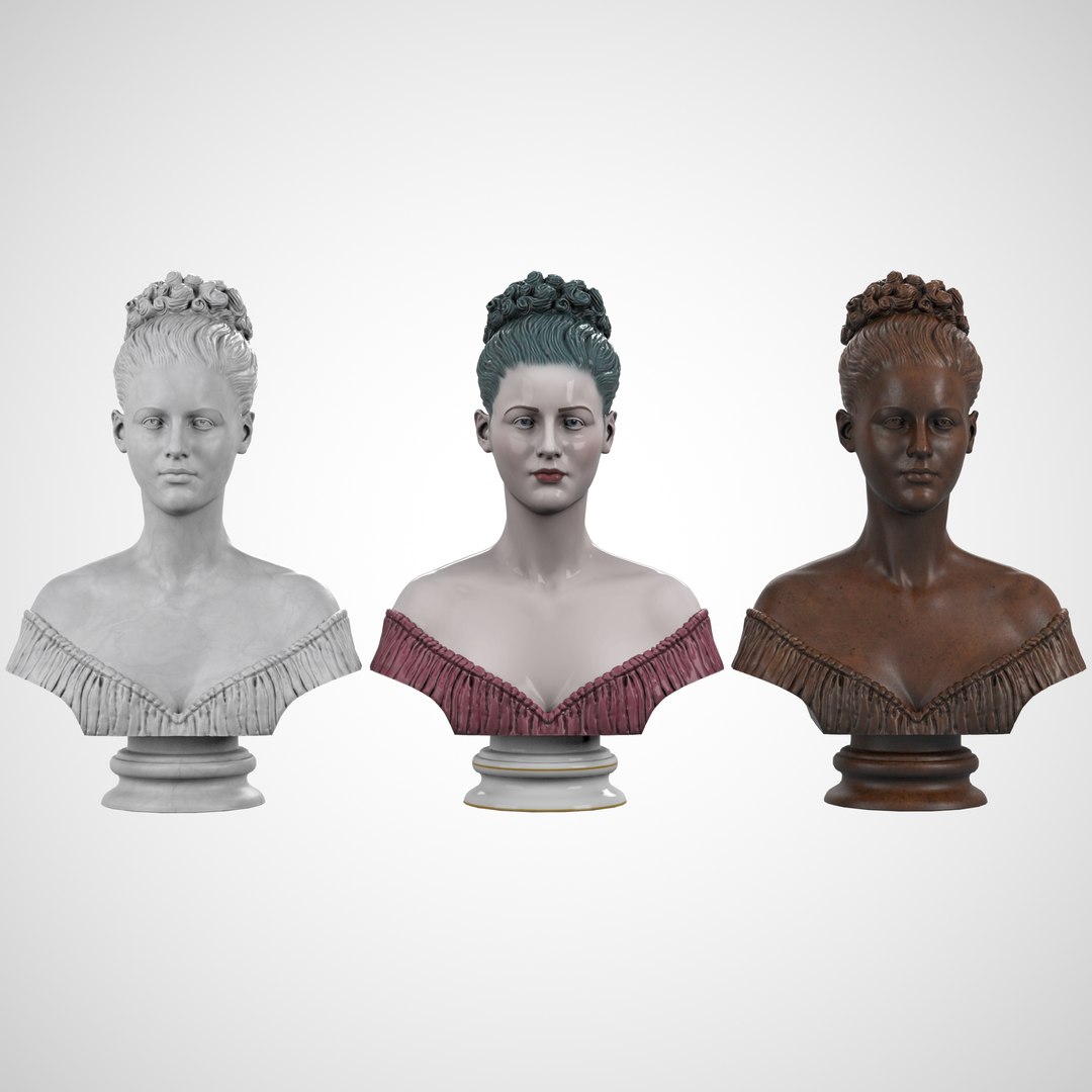 3d Decorative Female Busts Model