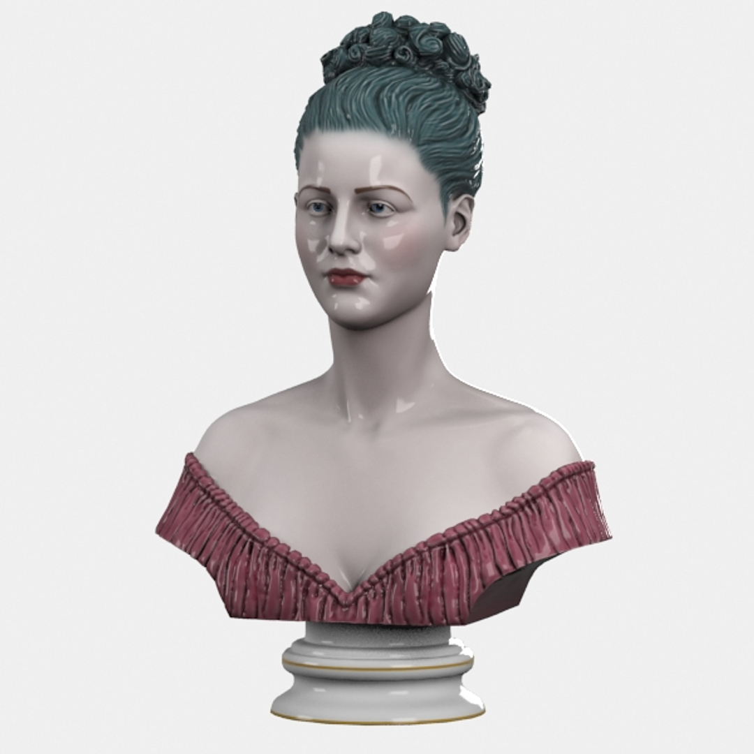 3d decorative female busts model