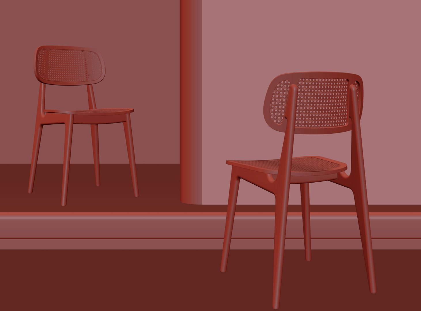 Rattan Dining Chair Model - TurboSquid 2383262