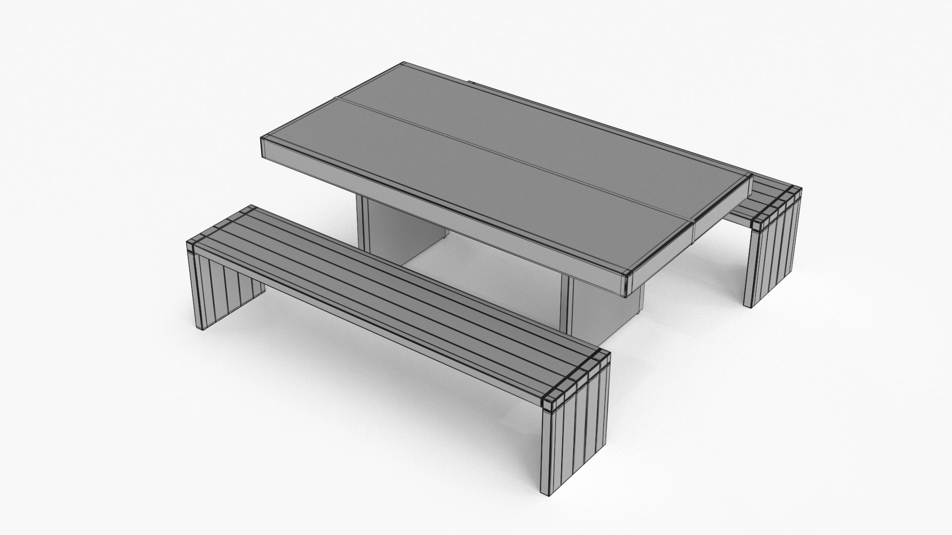 Mihaela Dining Bench And Table 3D Model - TurboSquid 2293470
