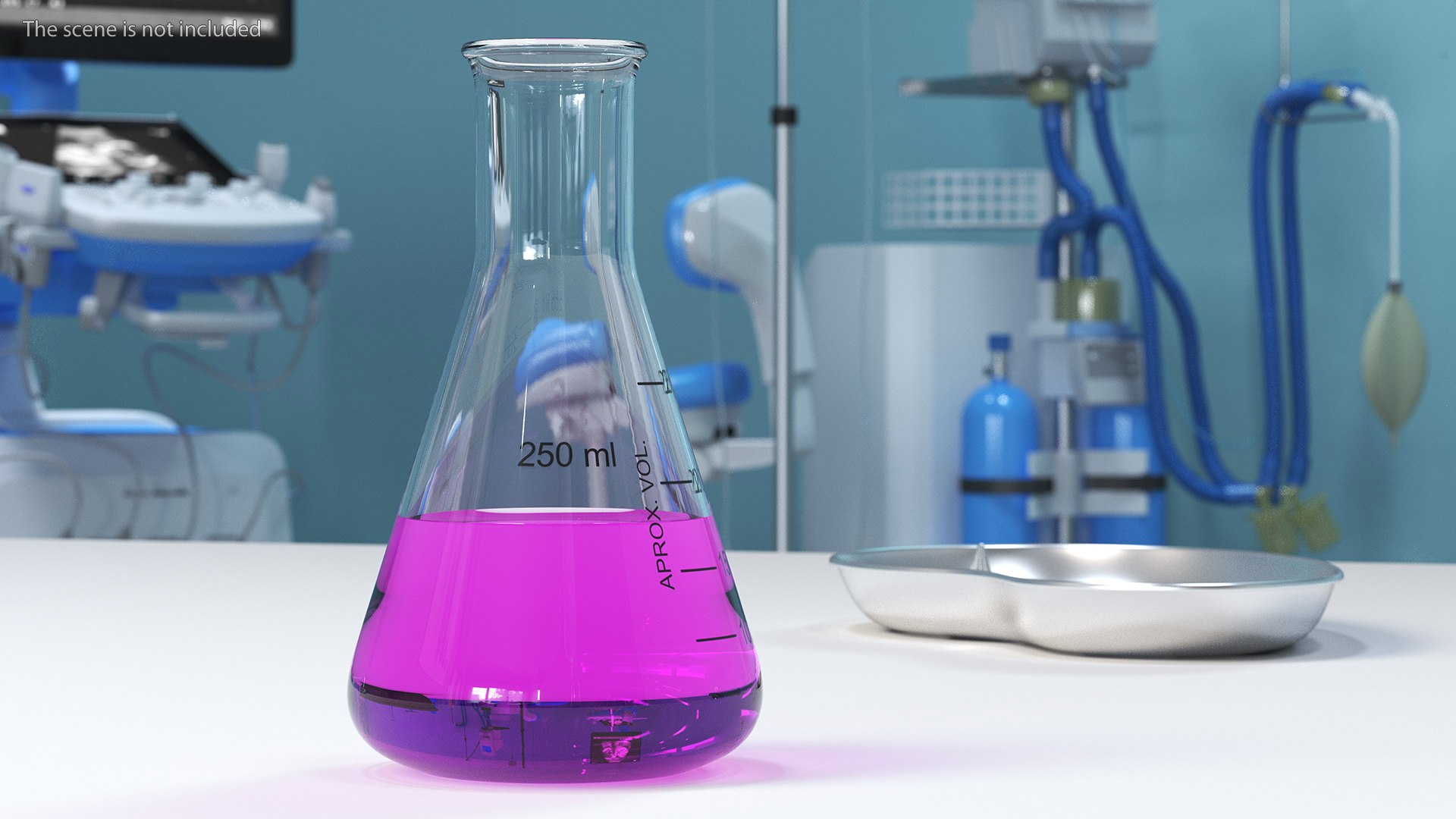 3D Model Potassium Permanganate In Narrow Mouth Erlenmeyer Flask 250 Ml - TurboSquid 2136285