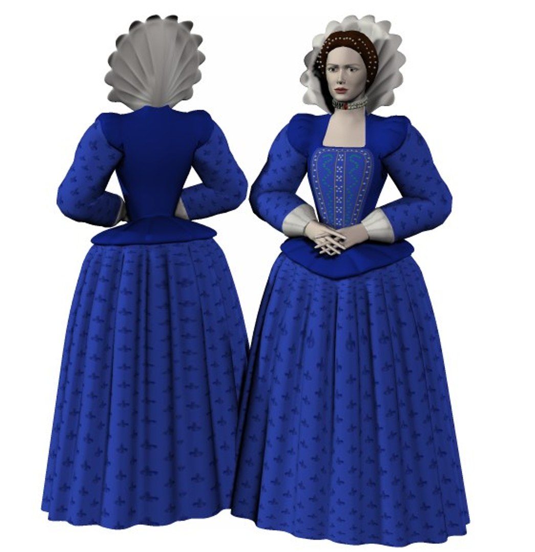 Costume Lady Elizabethan Poser 3d Model