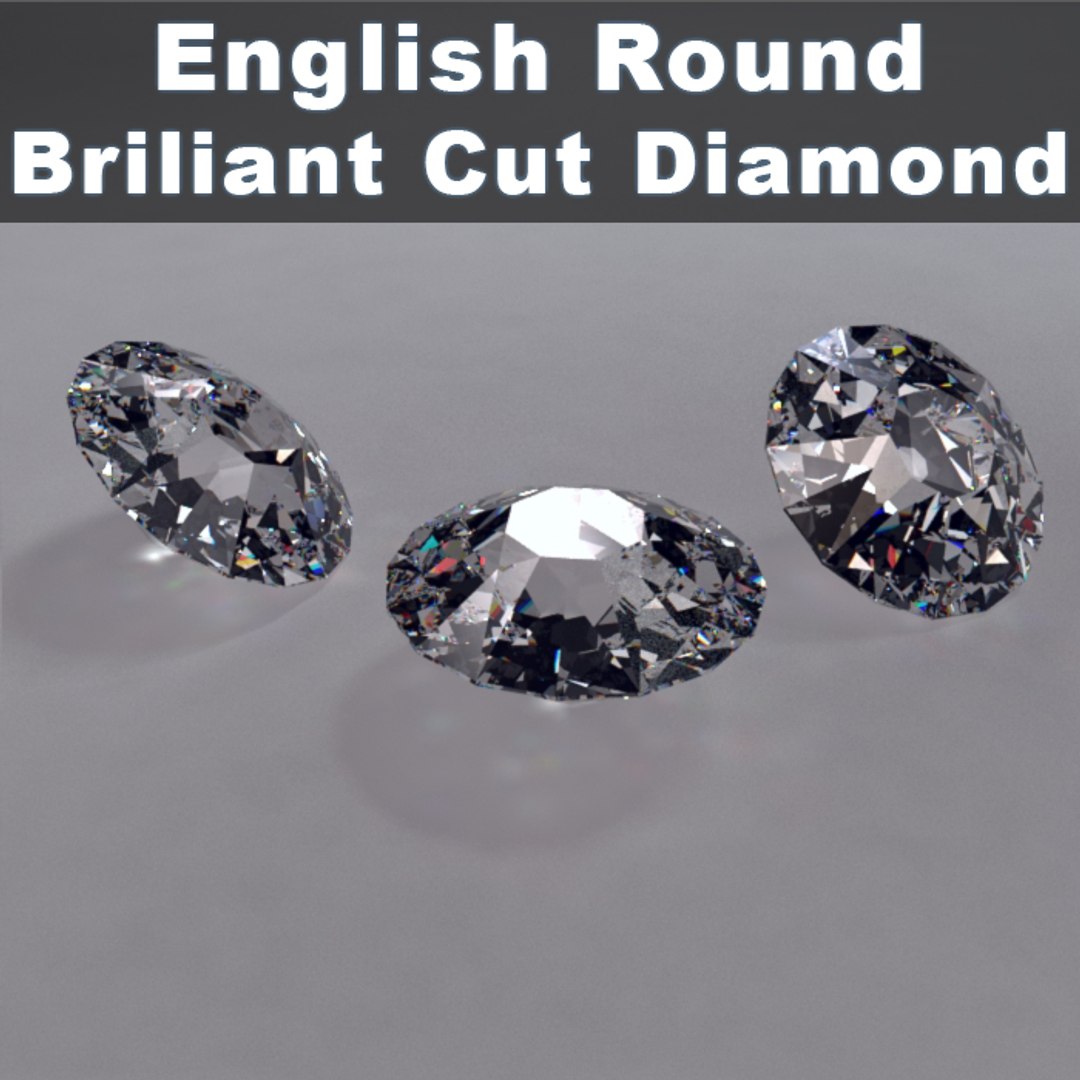 3d model english cut brillinat diamond materials