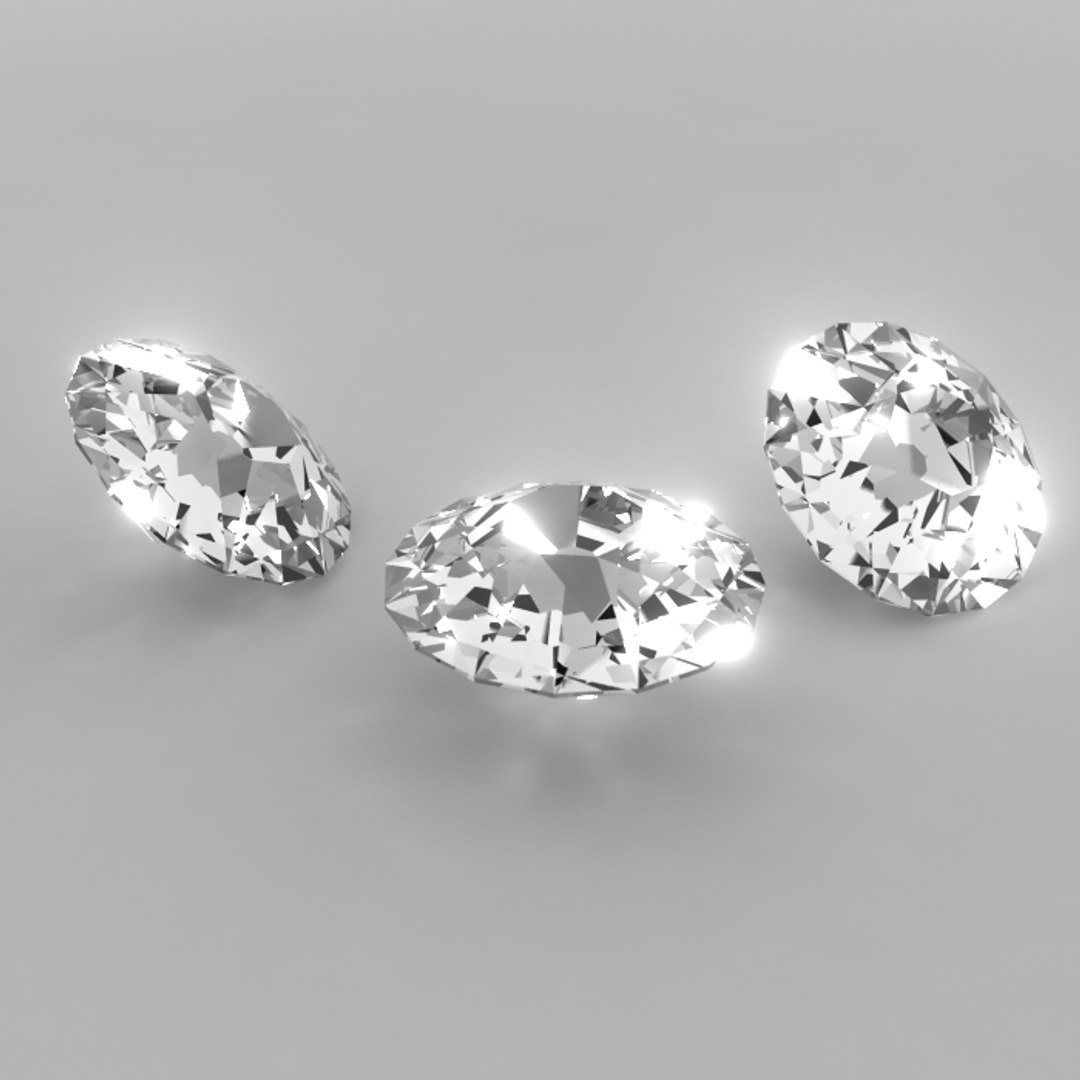 3d model english cut brillinat diamond materials