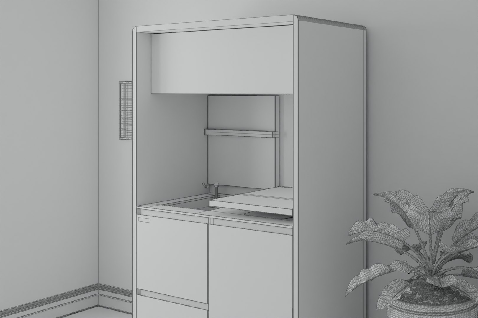 Mini Kitchen - Pocket Kitchen - 3 Configurations Included 3D Model ...