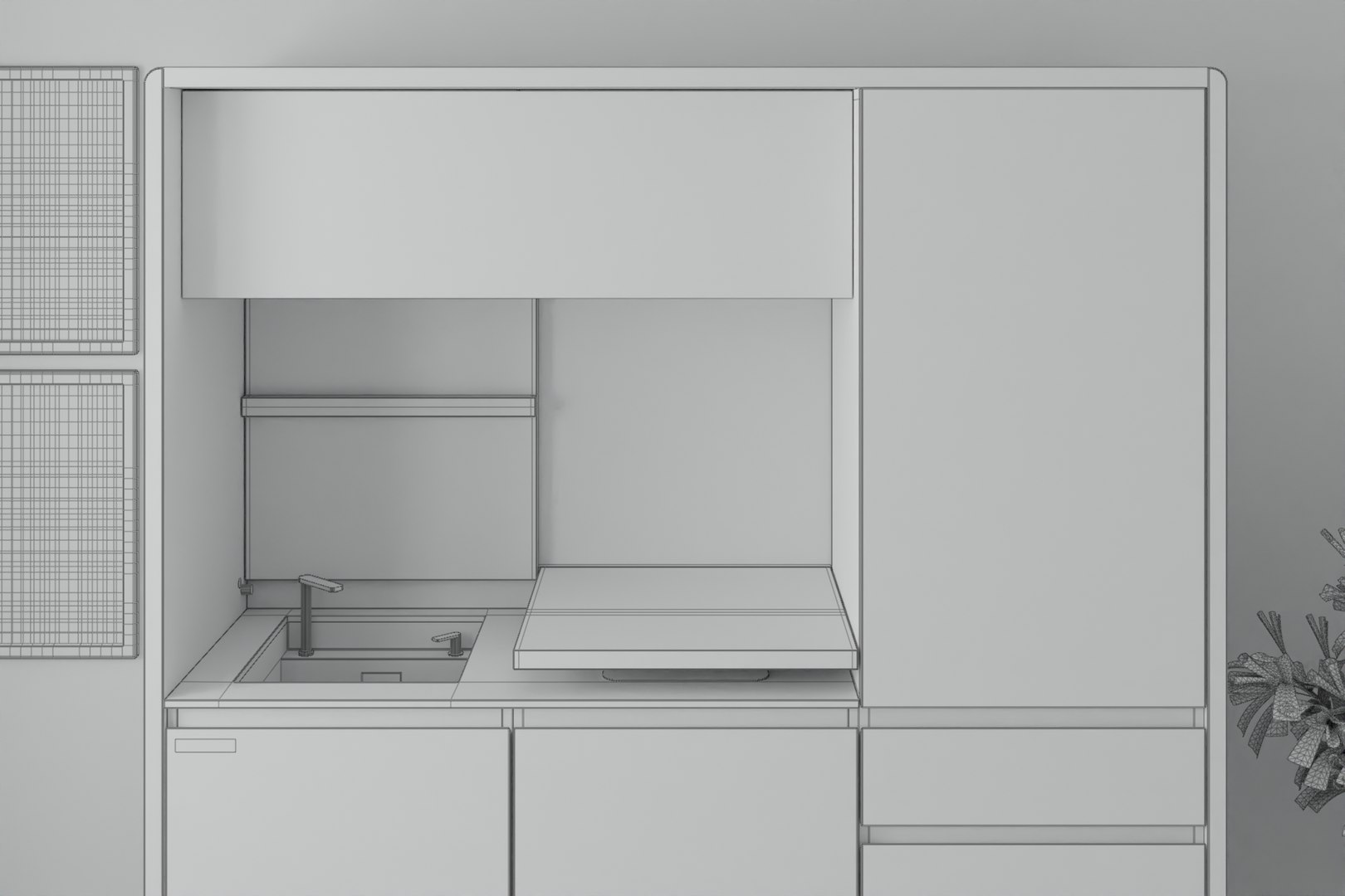 Mini Kitchen - Pocket Kitchen - 3 Configurations Included 3D Model ...