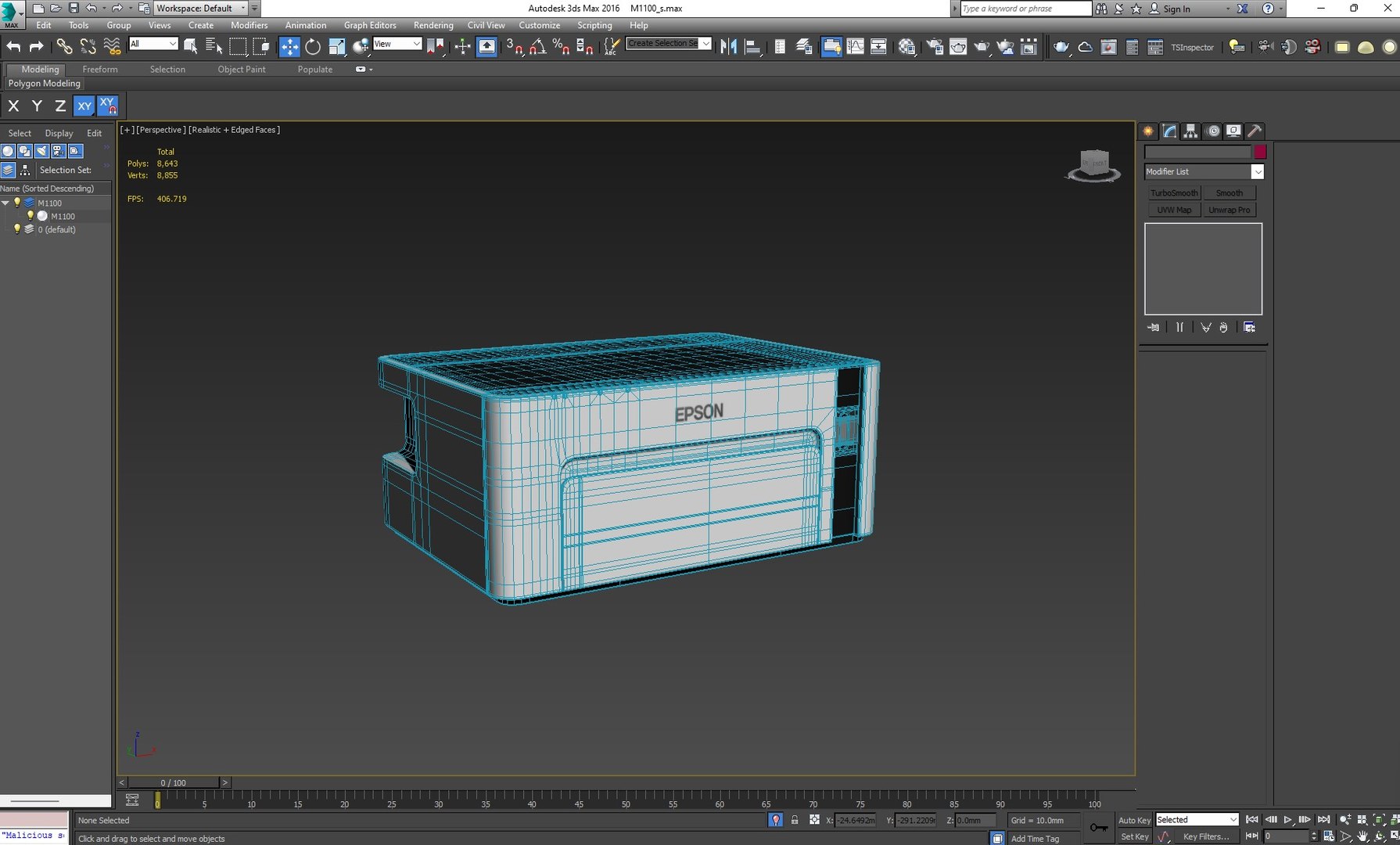 3D Epson EcoTank M1100 Monochrome InkTank Printer - TurboSquid 2095166