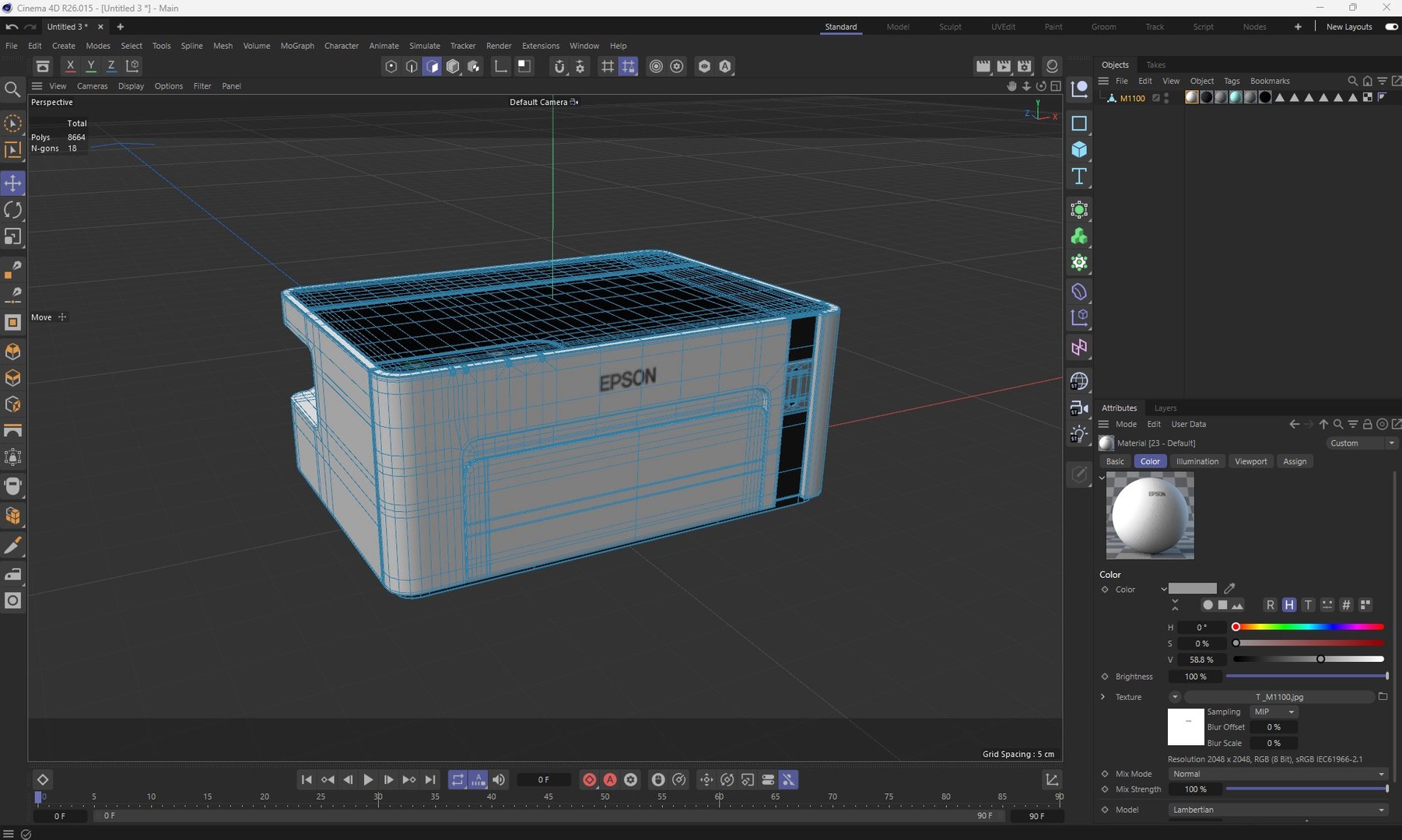 3D Epson EcoTank M1100 Monochrome InkTank Printer - TurboSquid 2095166