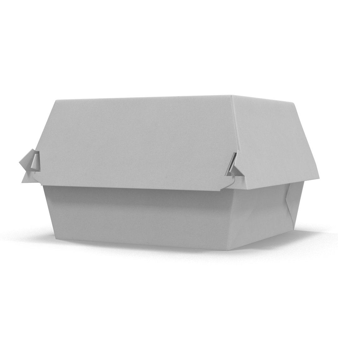 3d Burger Box Generic Modeled Model