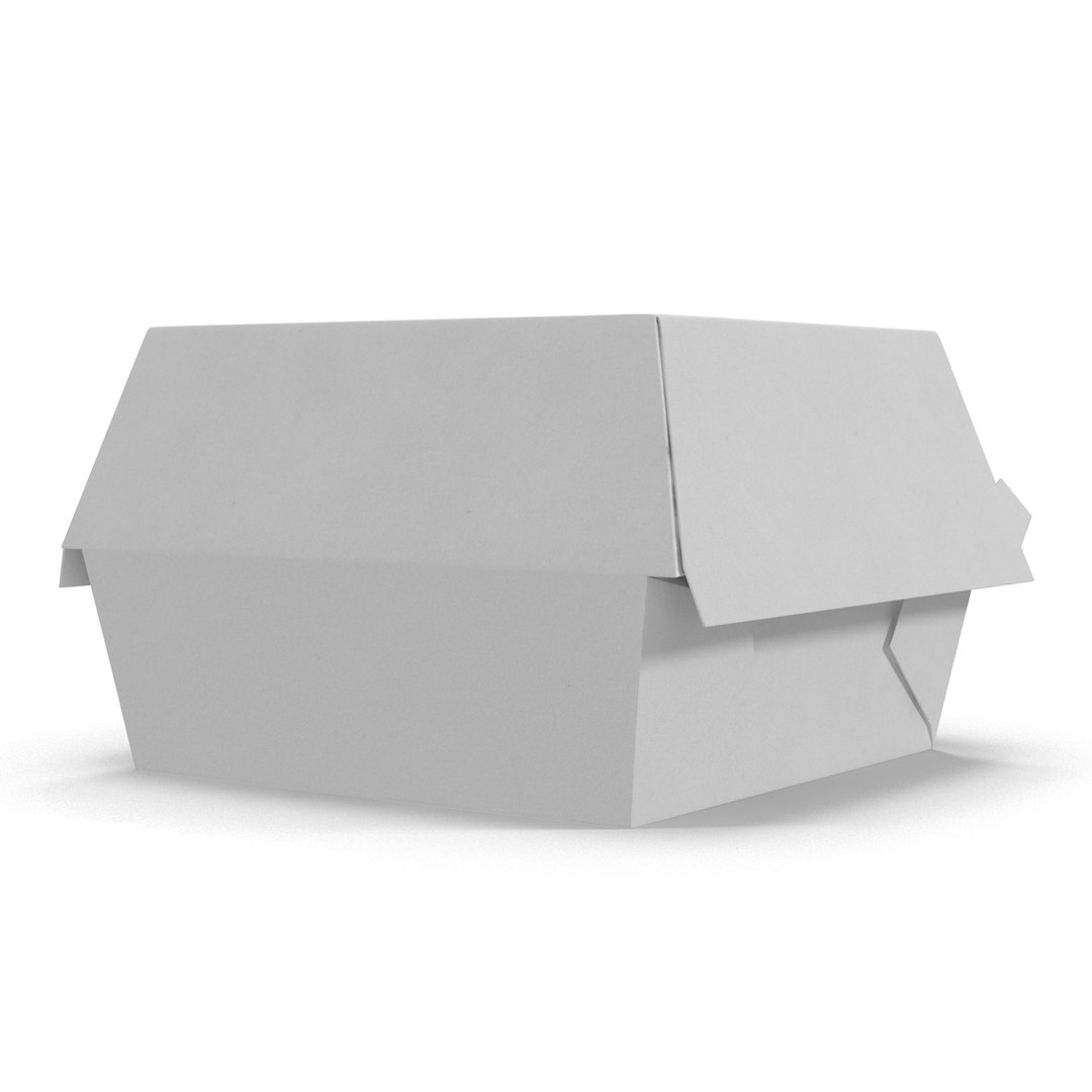 3d Burger Box Generic Modeled Model