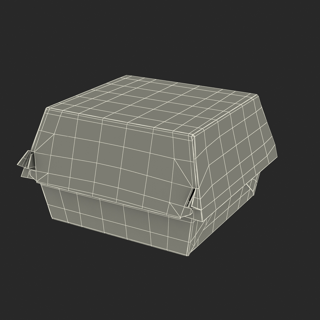 3d Burger Box Generic Modeled Model
