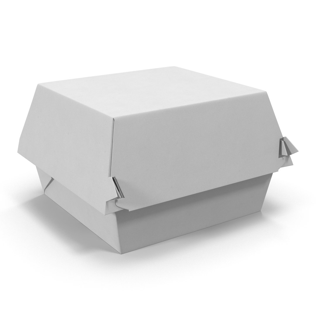 3d burger box generic modeled model