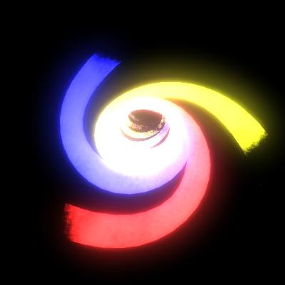 3d spirals trio colored model