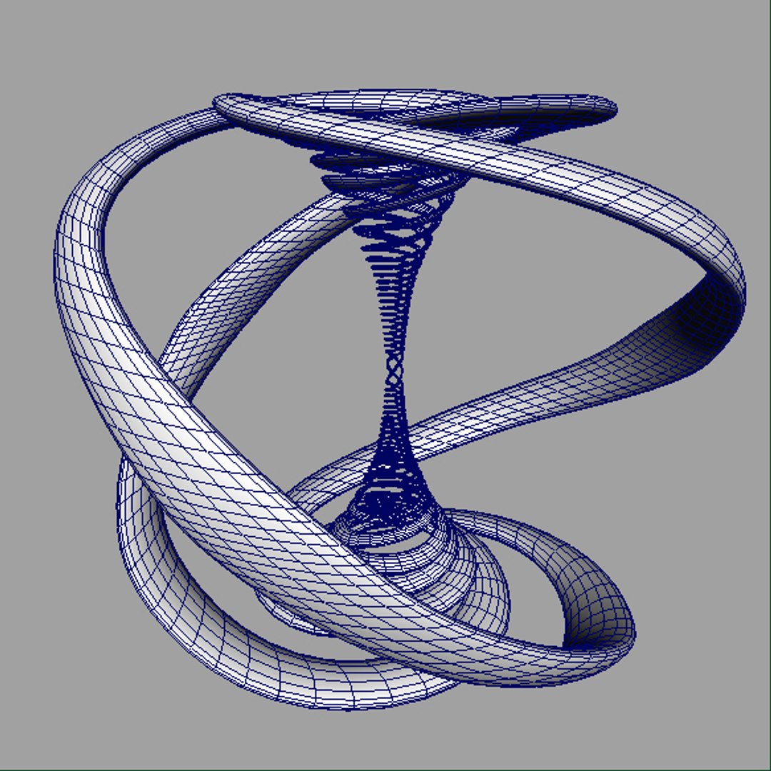 3d spirals trio colored model