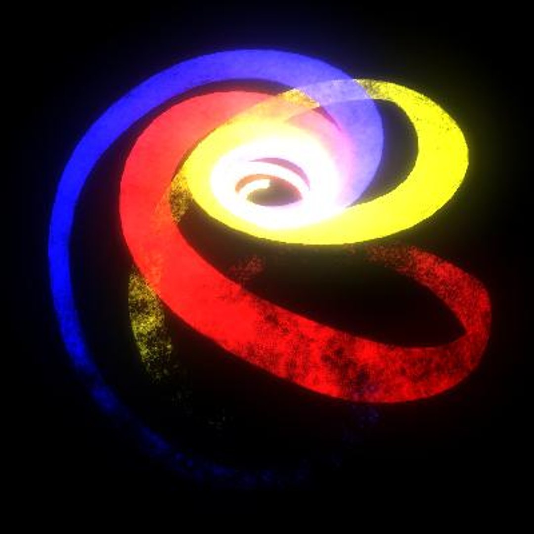 3d spirals trio colored model