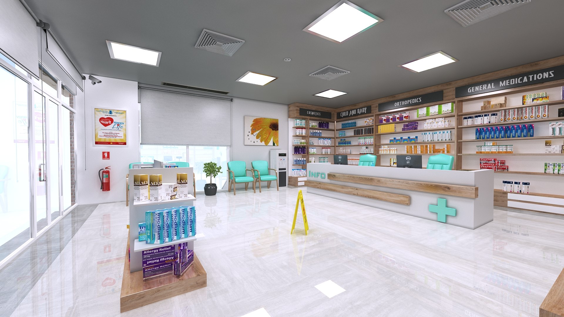 Hospital room corridor pharmacy 3D model - TurboSquid 1478590