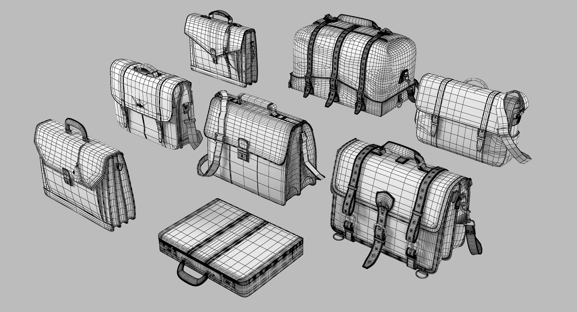 3D Men S Bag Set - TurboSquid 1425260