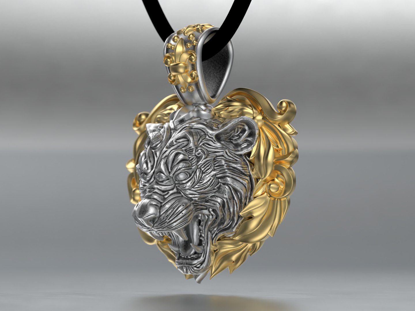 3D Jewelry Necklace Tiger Pendant with Patterns 0323 Stl 3dm Fbx ...