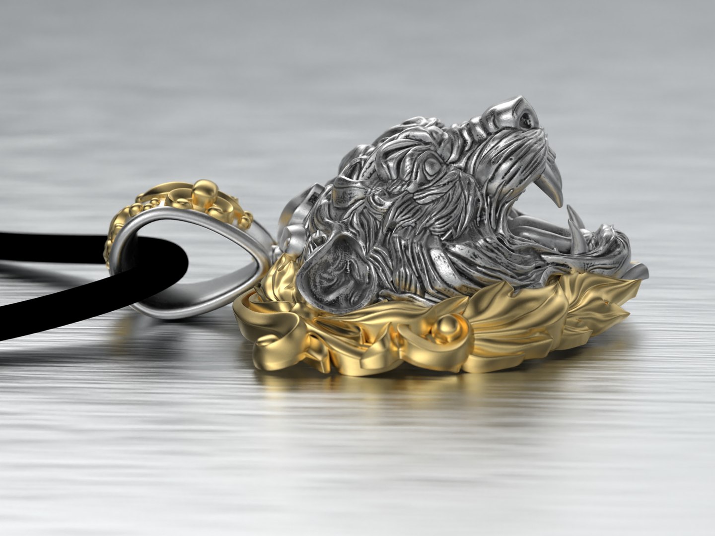 3D Jewelry Necklace Tiger Pendant with Patterns 0323 Stl 3dm Fbx ...