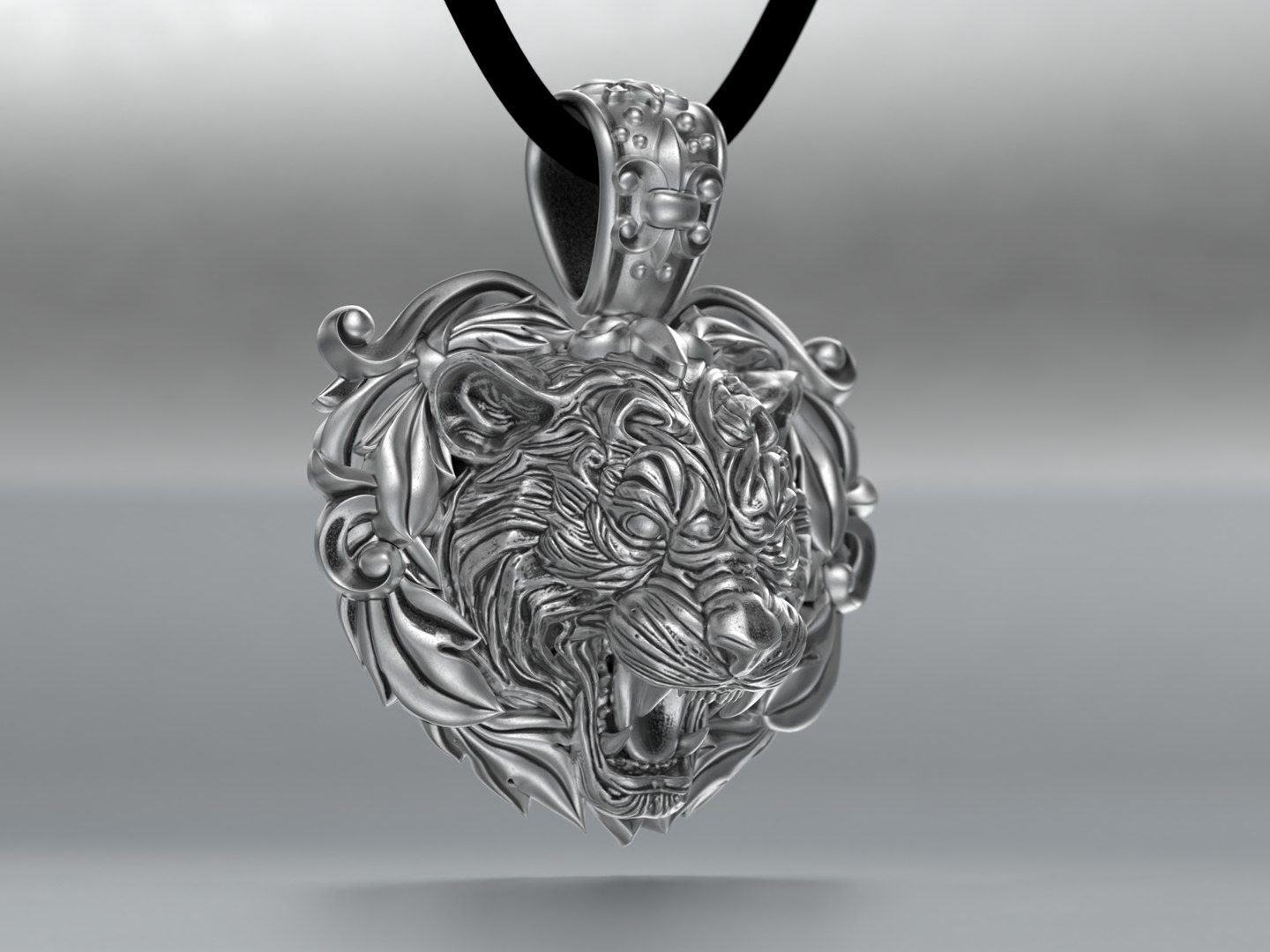 3D Jewelry Necklace Tiger Pendant with Patterns 0323 Stl 3dm Fbx ...