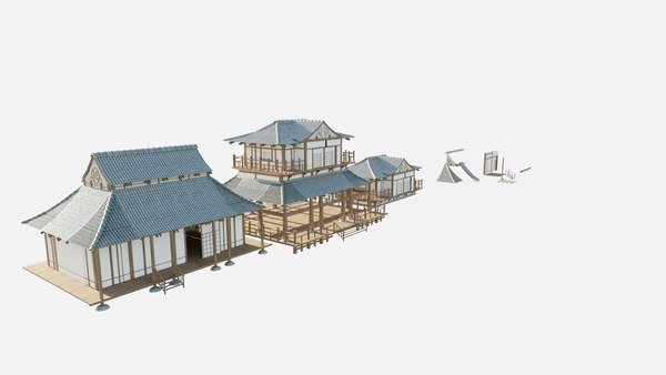 Japanese modular buildings with 4k textures 3D - TurboSquid 1992341