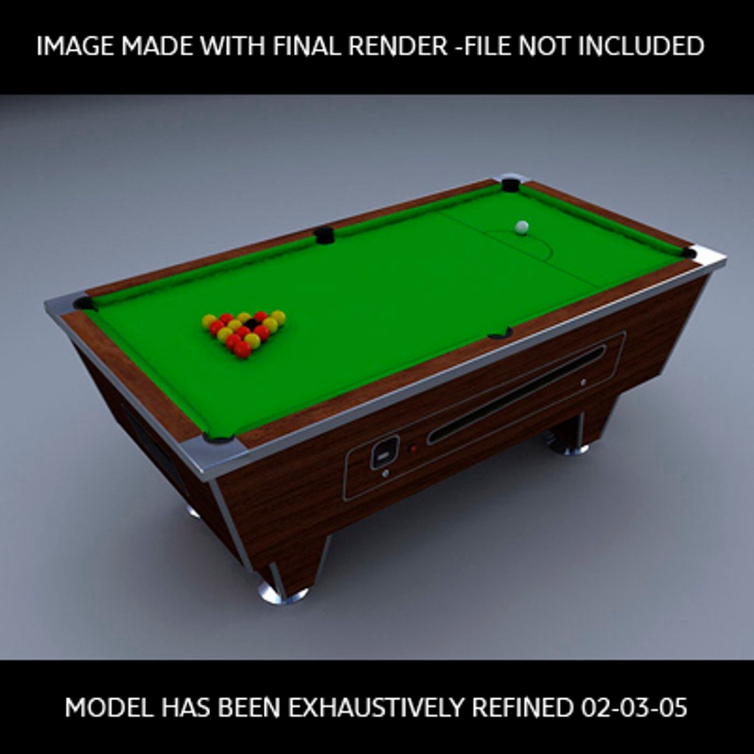 Traditional Pub Pool Table 3d Model