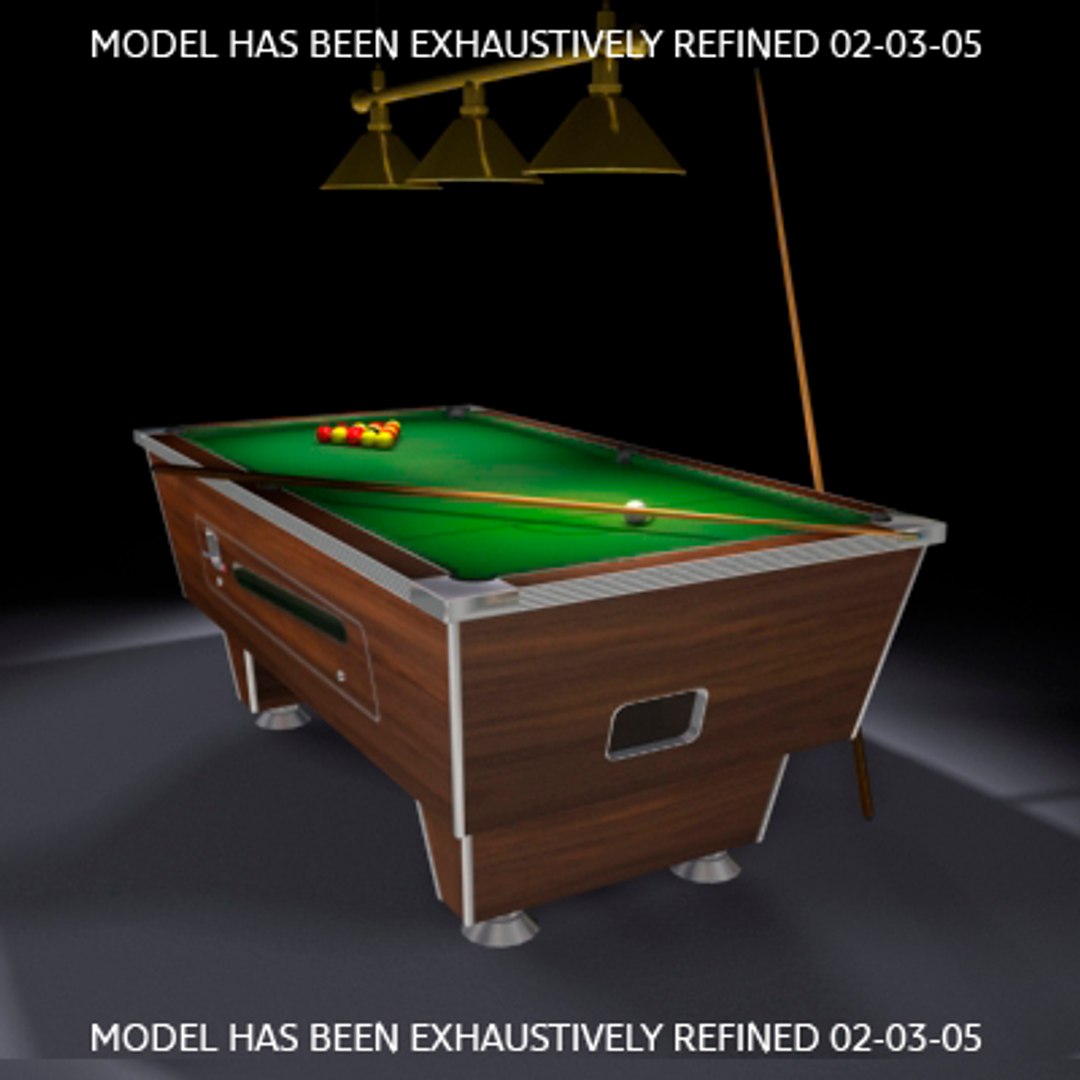 Traditional Pub Pool Table 3d Model