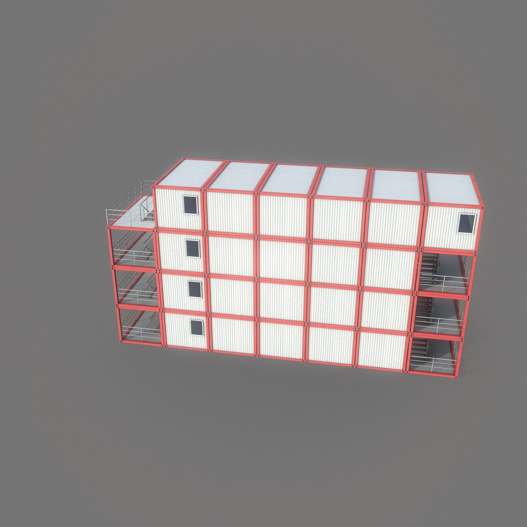 3D Model Container Building 02 - TurboSquid 2007460