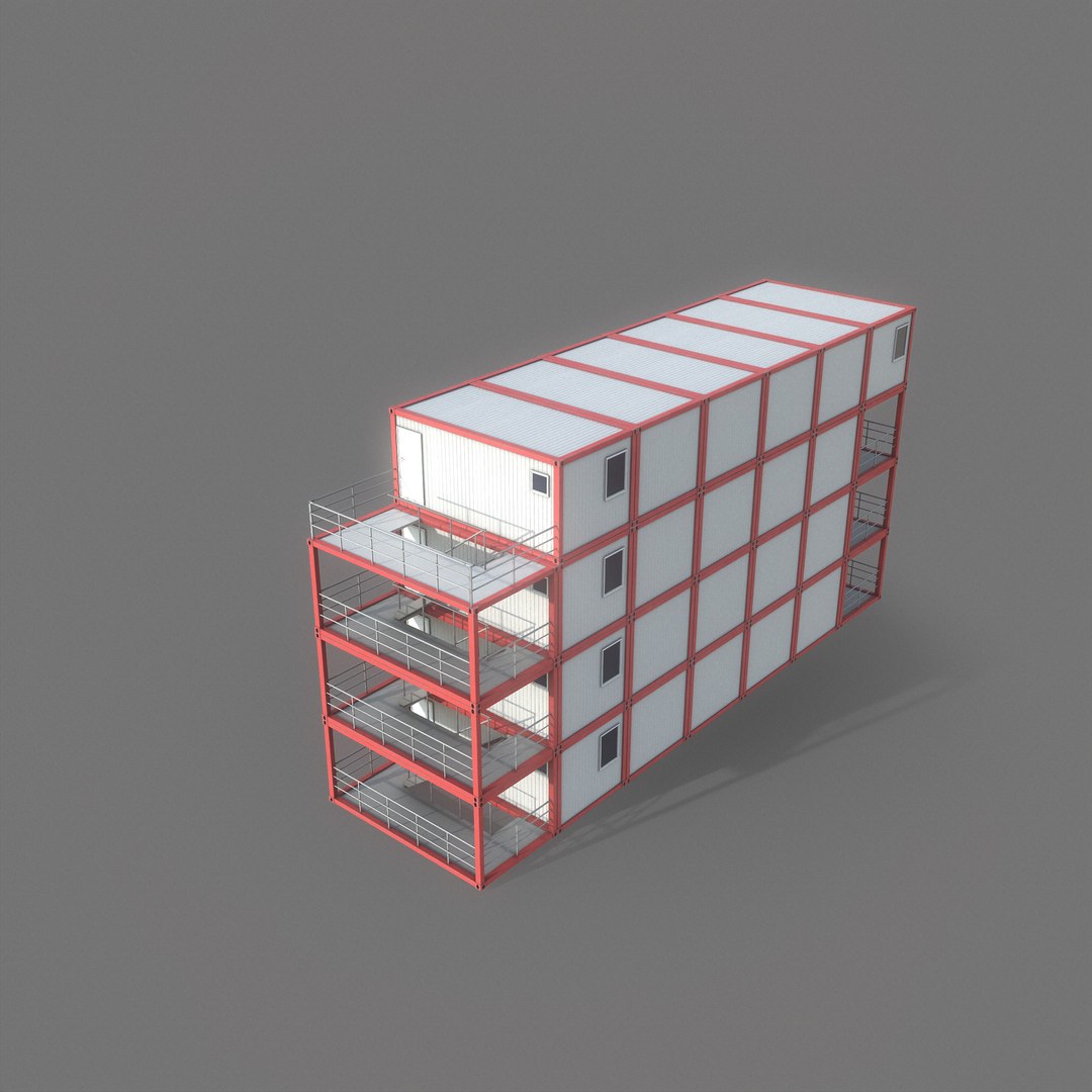 3D Model Container Building 02 - TurboSquid 2007460