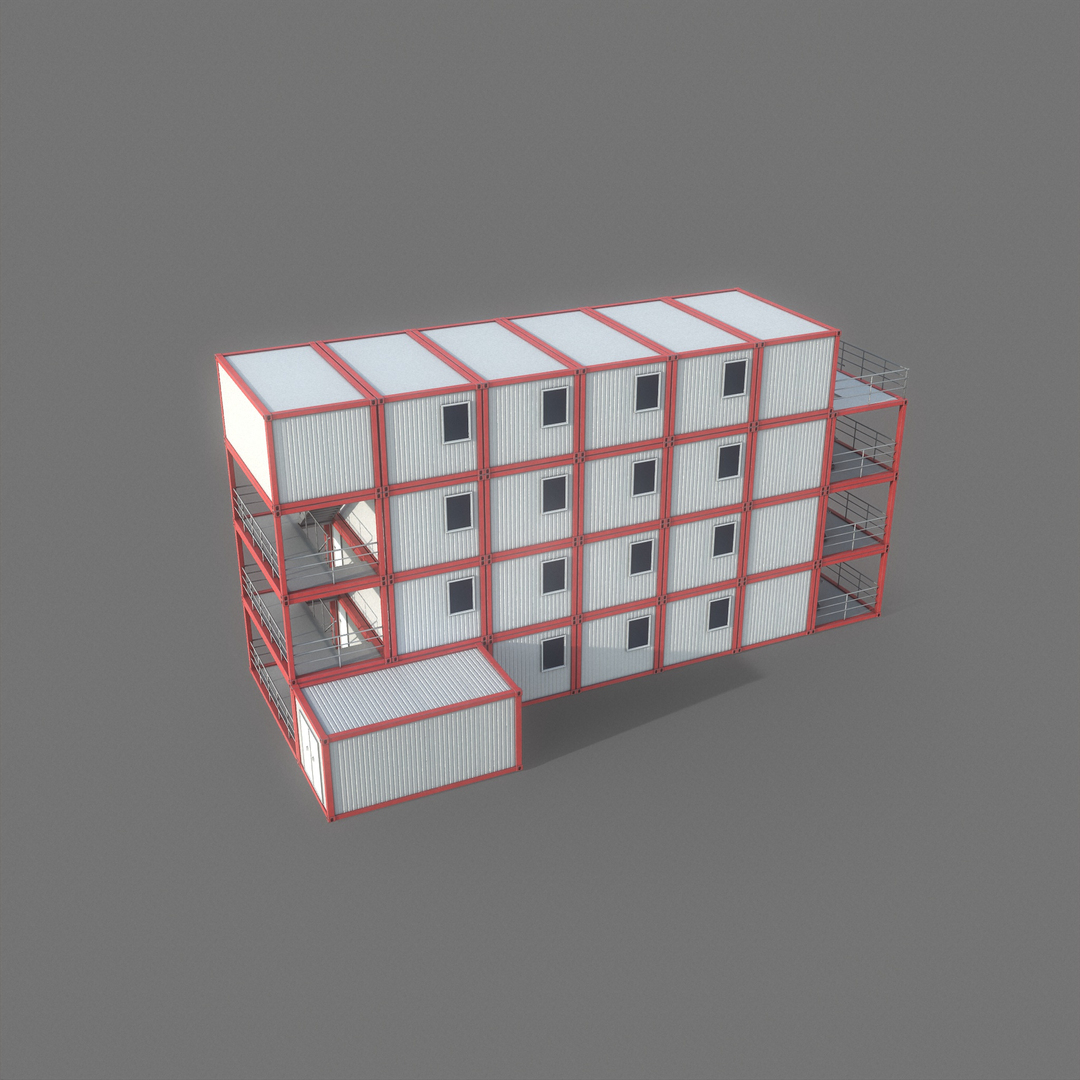 3D Model Container Building 02 - TurboSquid 2007460