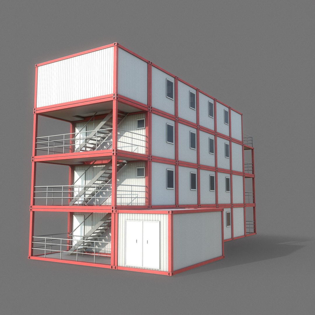 3D Model Container Building 02 - TurboSquid 2007460