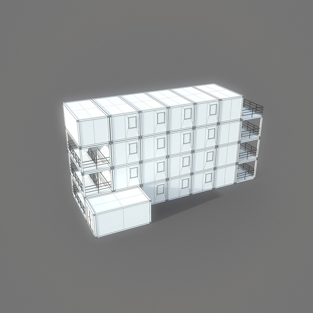 3D Model Container Building 02 - TurboSquid 2007460
