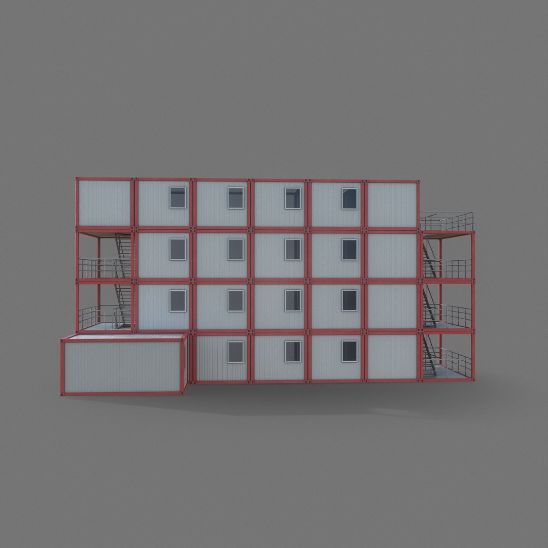 3D Model Container Building 02 - TurboSquid 2007460