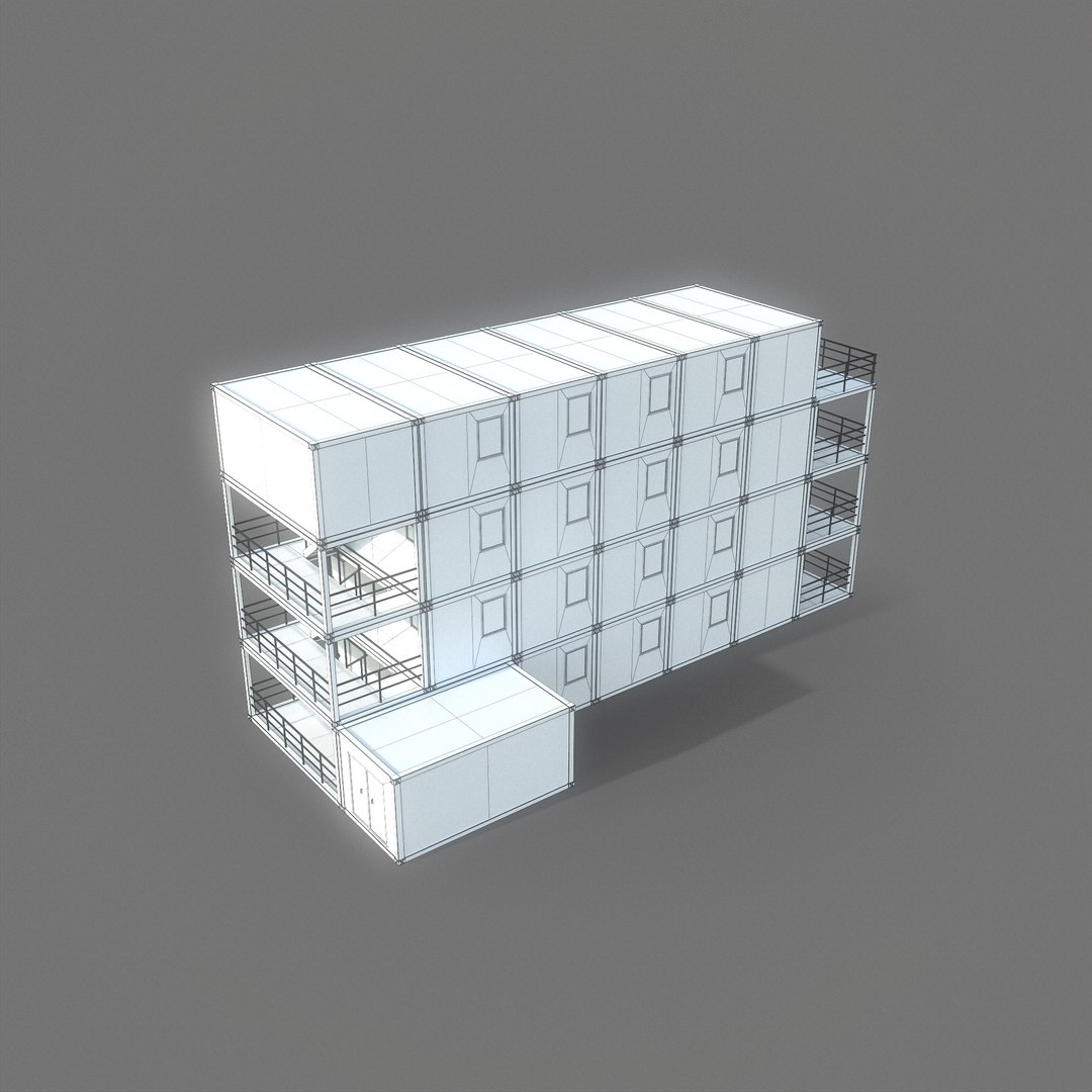 3D Model Container Building 02 - TurboSquid 2007460