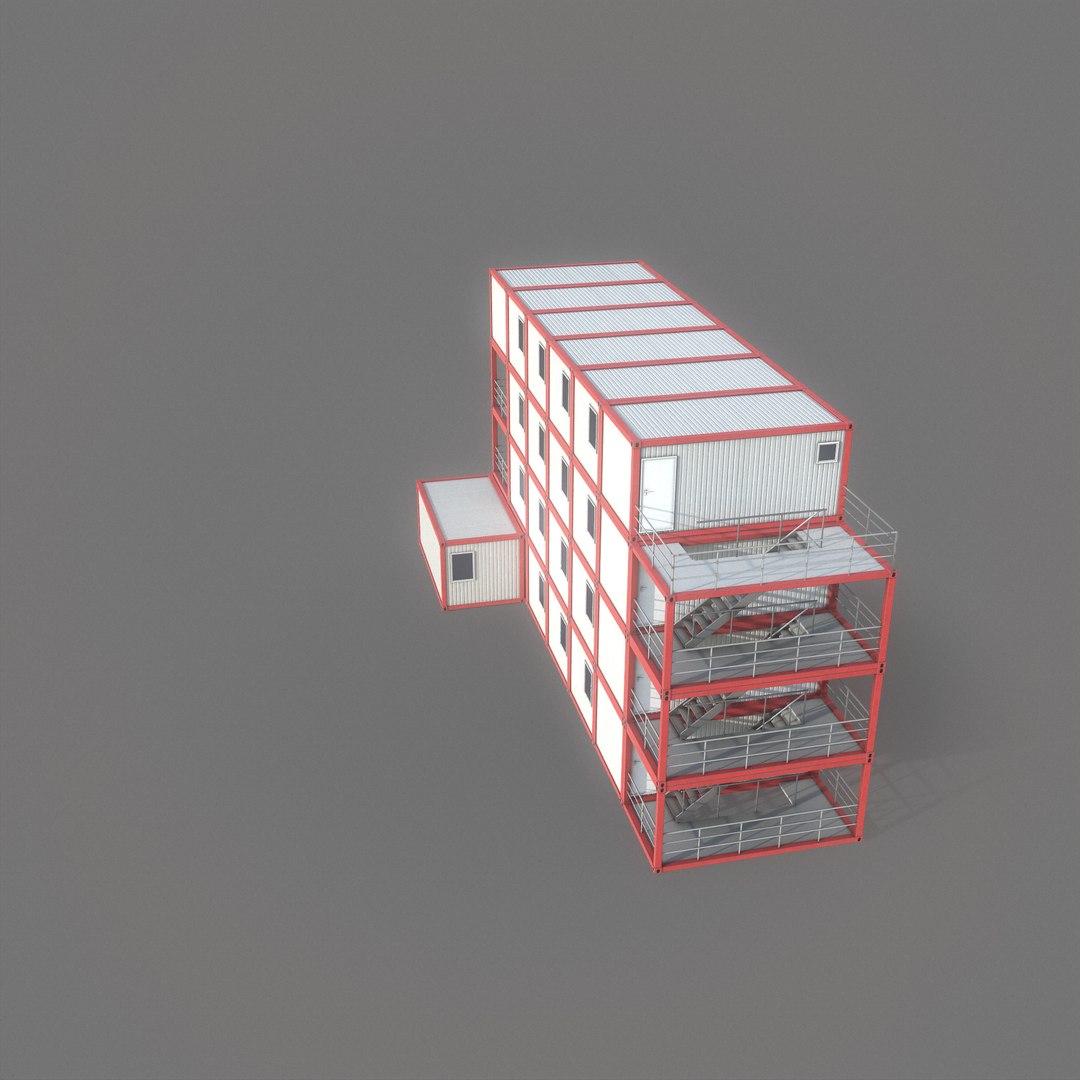 3D Model Container Building 02 - TurboSquid 2007460