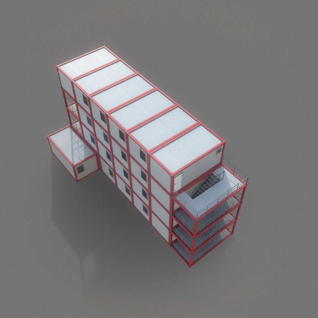 3D Model Container Building 02 - TurboSquid 2007460