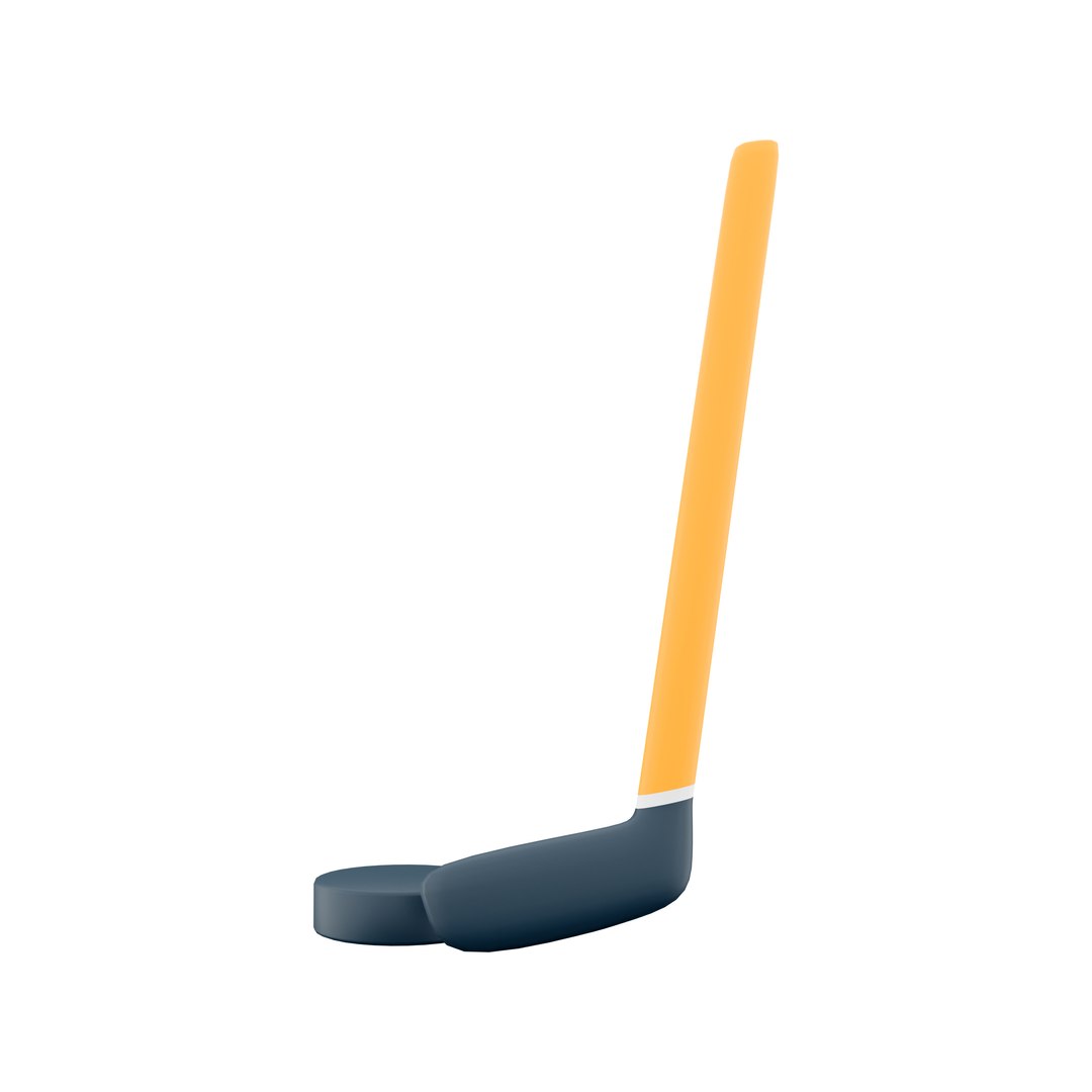 3D Hockey Stick And Puck Icon Model - TurboSquid 2049388