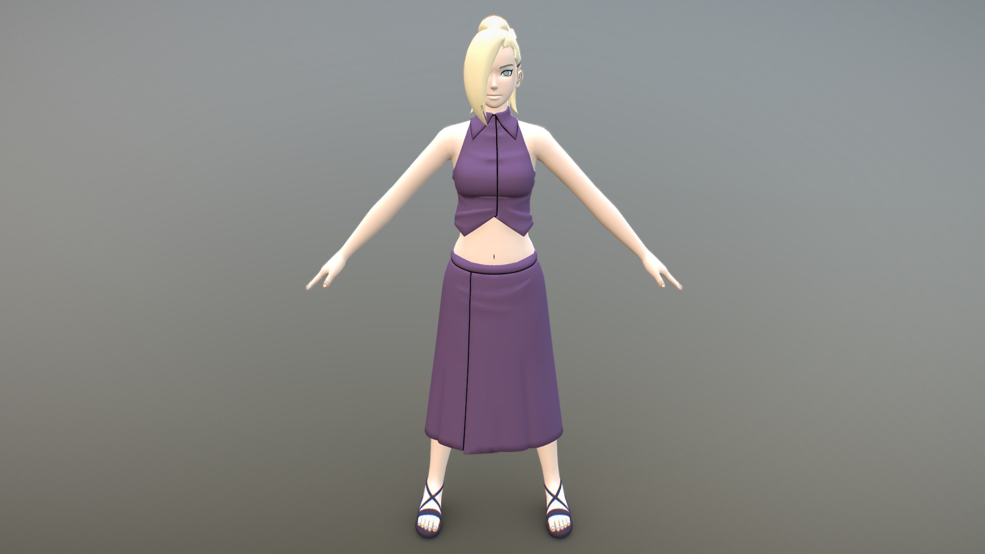 3D Ino Yamanaka - Naruto Character Model - TurboSquid 2244886