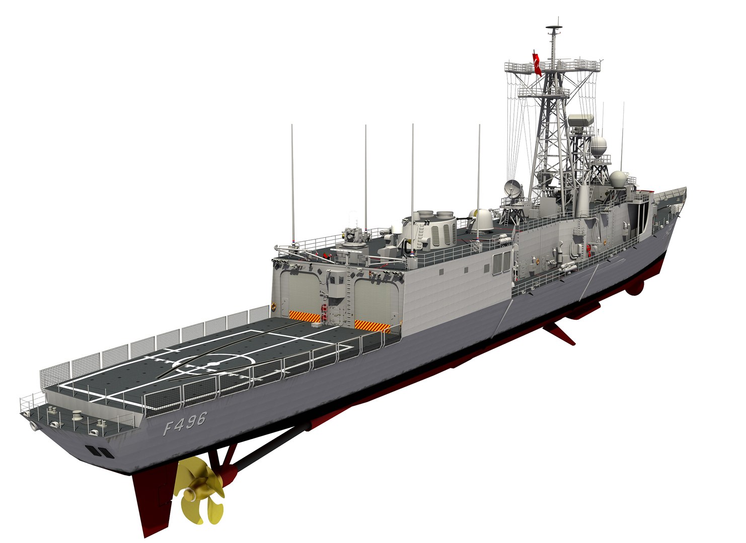3D Oliver Perry Class Frigate - TurboSquid 1352375