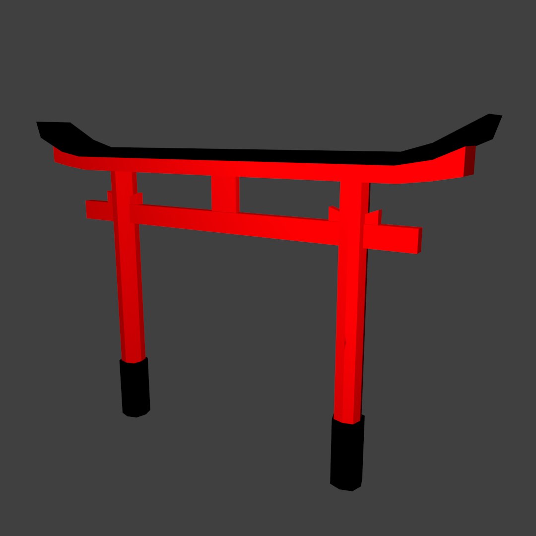 Torii Gate Low-poly 3d Obj