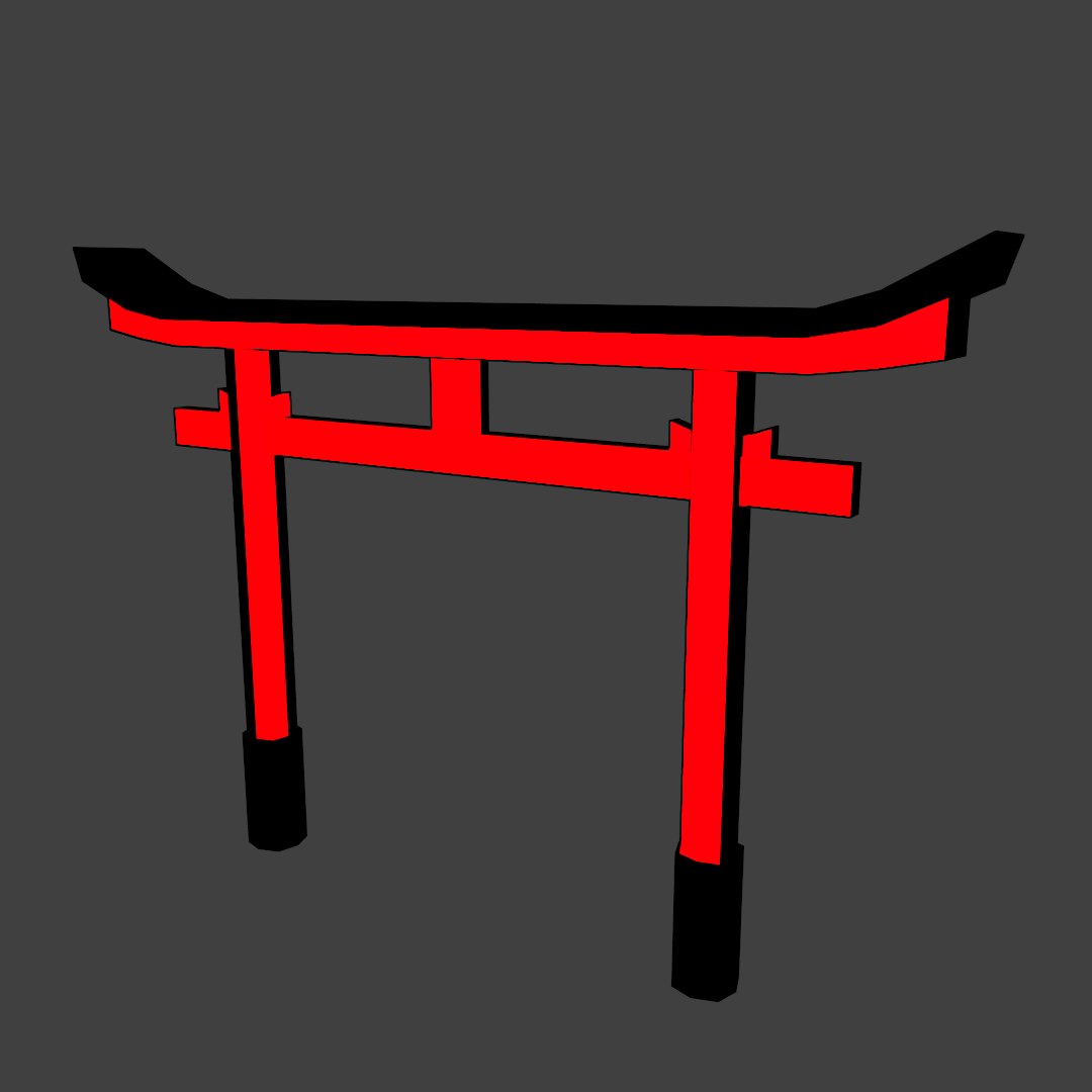 Torii Gate Low-poly 3d Obj