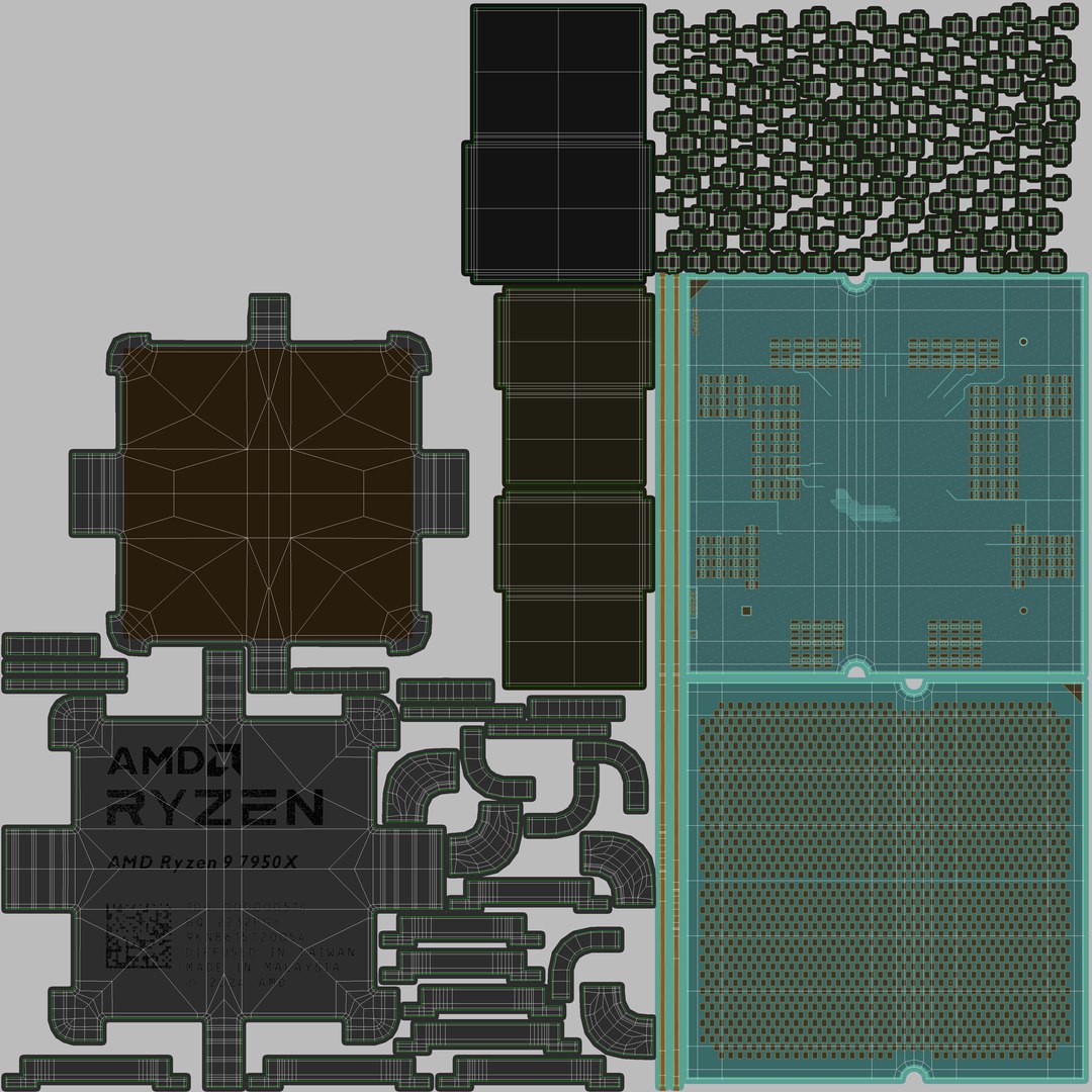 3D CPU AMD Ryzen 7950X - TurboSquid 2154947