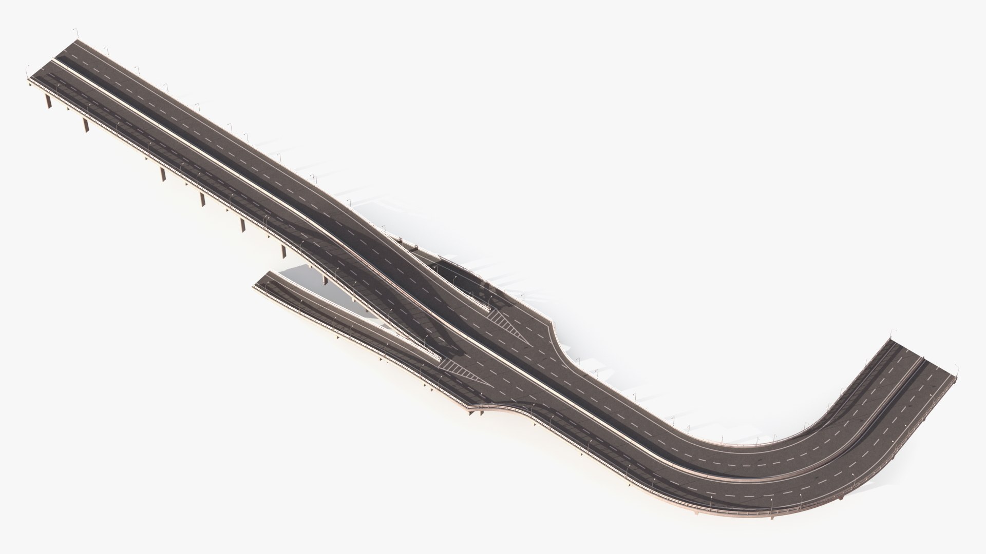 Connectable Highway Road Elements Entrance Ramp Model - TurboSquid 1984157