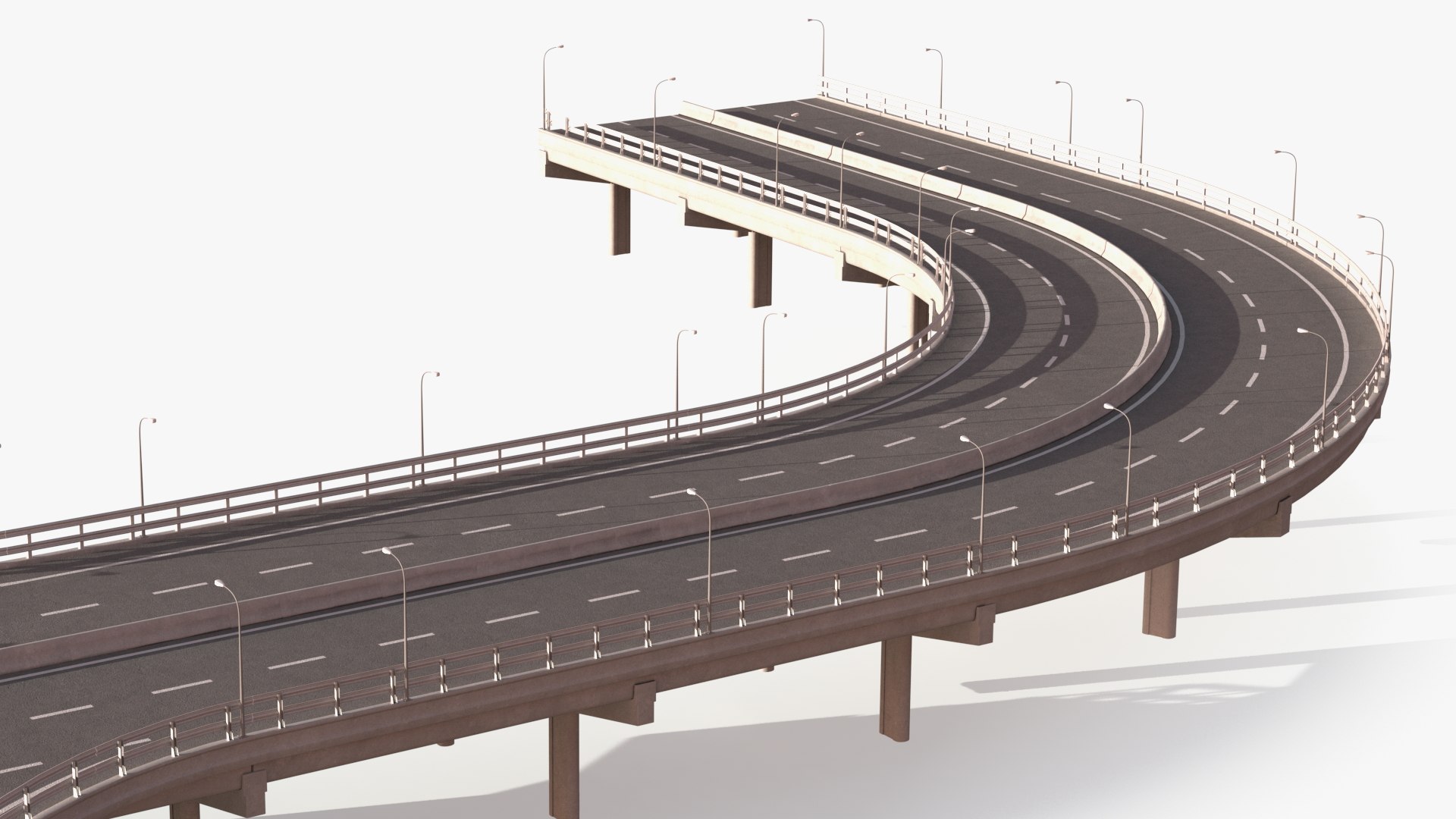 Connectable Highway Road Elements Entrance Ramp Model - TurboSquid 1984157