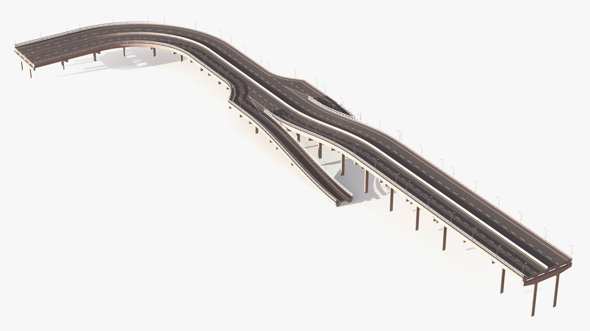 Connectable Highway Road Elements Entrance Ramp Model - TurboSquid 1984157