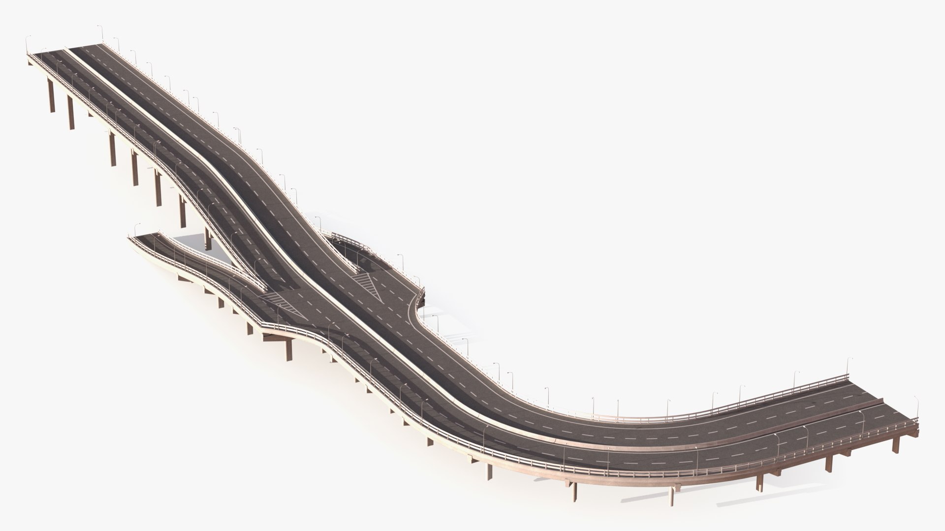 Connectable Highway Road Elements Entrance Ramp Model - TurboSquid 1984157