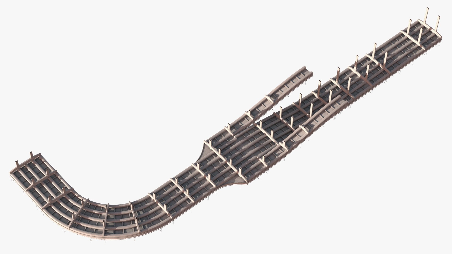 Connectable Highway Road Elements Entrance Ramp Model - TurboSquid 1984157