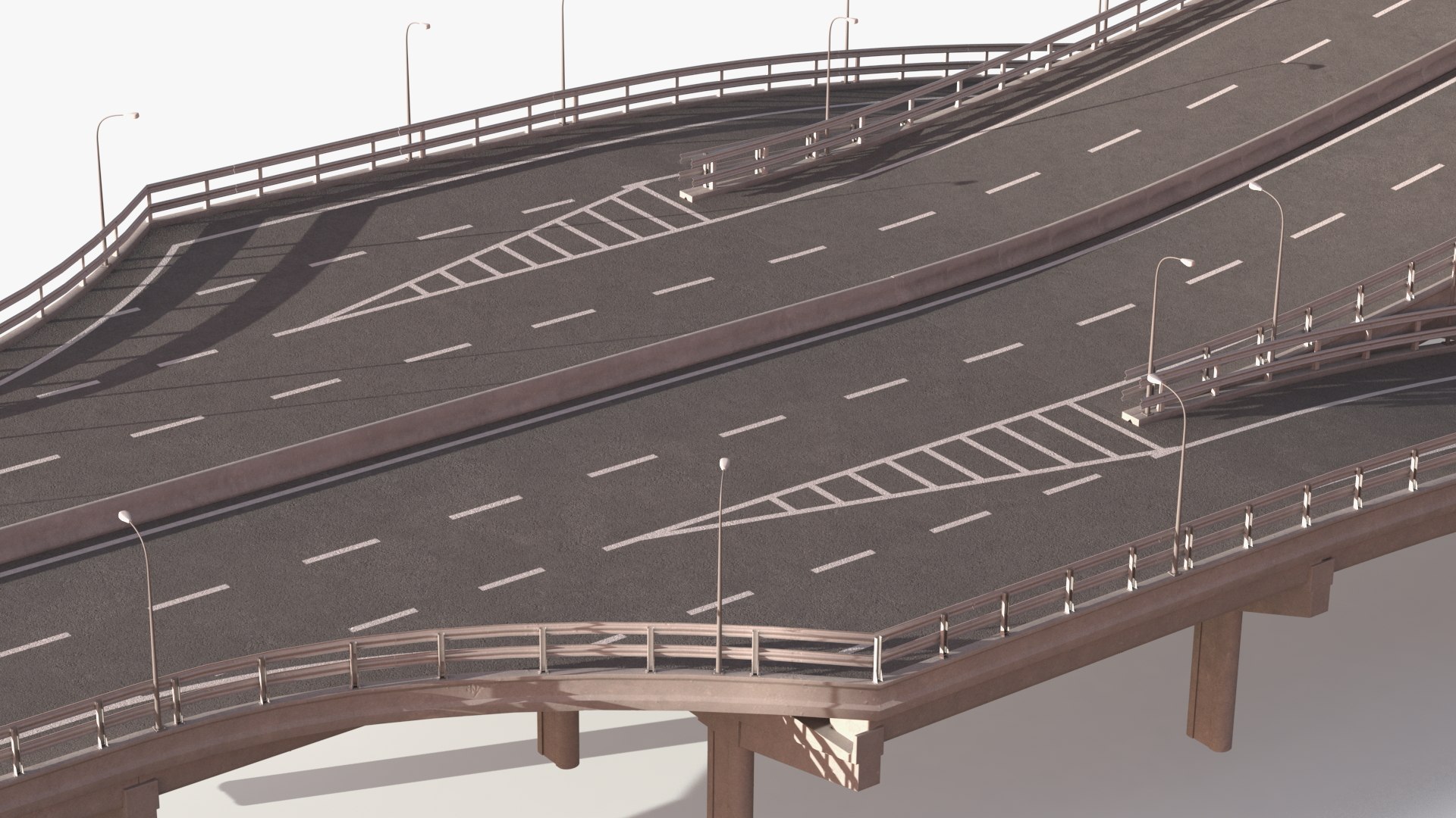 Connectable Highway Road Elements Entrance Ramp Model - TurboSquid 1984157